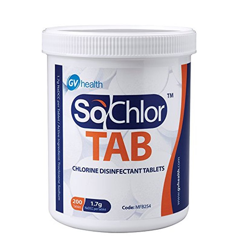 SoChlor TAB Chlorine Disinfectant Tablets 1.7g NaDCC - 200 Tablets ...