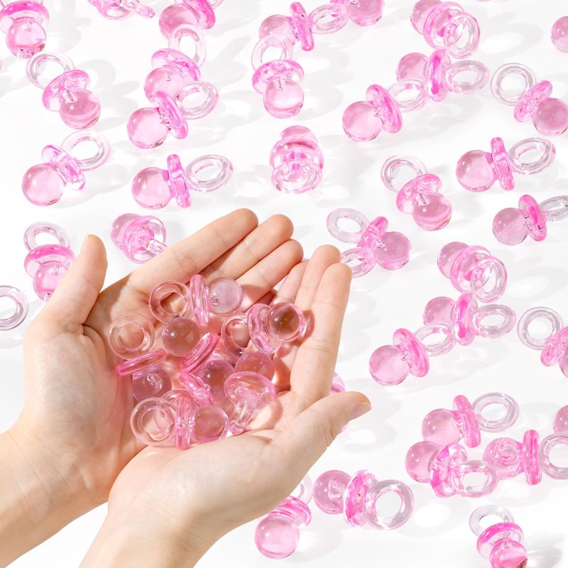 36 Acrylic Pacifiers for Baby Shower Game Girl, 1.75 Inch Cute Baby ...