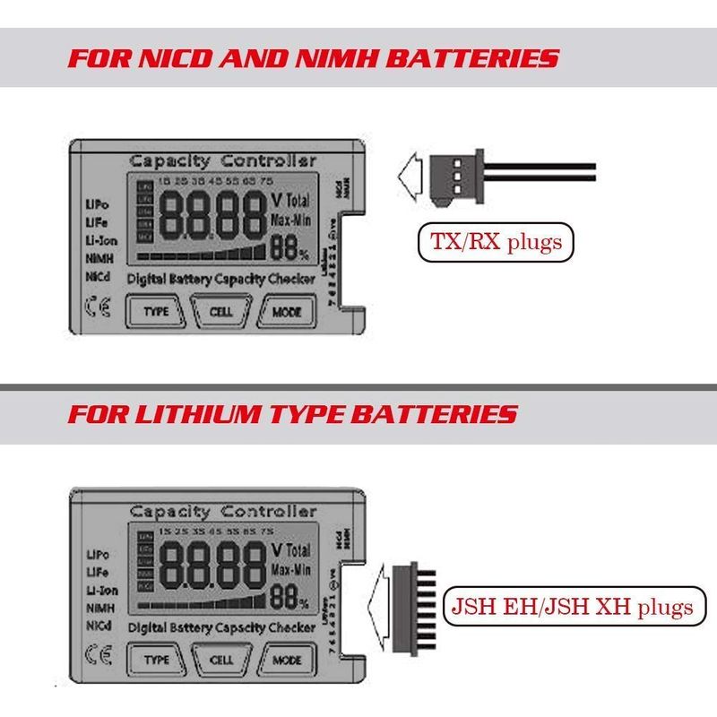 RC Cellmeter 7 Digital Battery Capacity Checker Controller Tester ...