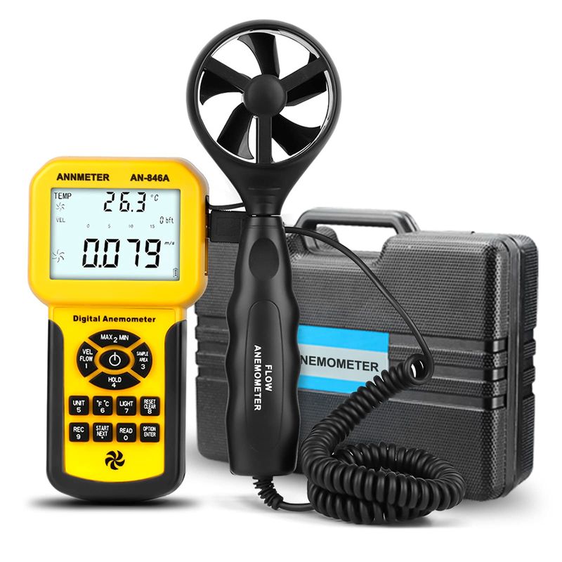 ANNMETER Digital AN-846A Anemometer - Handheld Anemometer, Air Flow ...