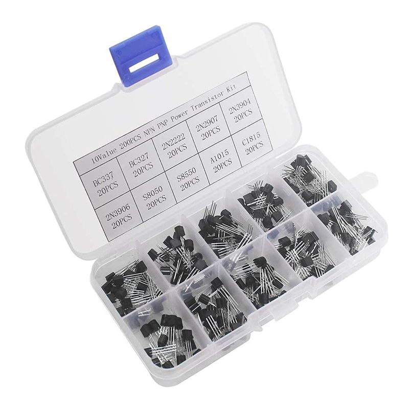 PENGLIN 200pcs NPN Transistors PNP 3-Pin TO-92 Electrolytic Capacitors Triode General Purpose ...