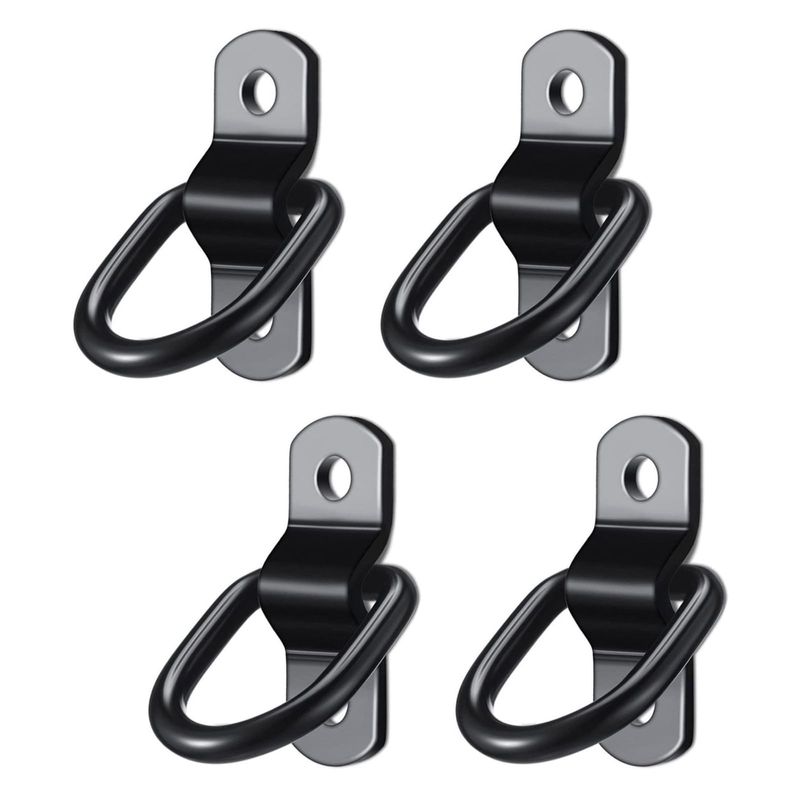 4 PCS Iron Galvanized D-Ring Pull Ring Hasp, D-Ring Fastening Buckle ...