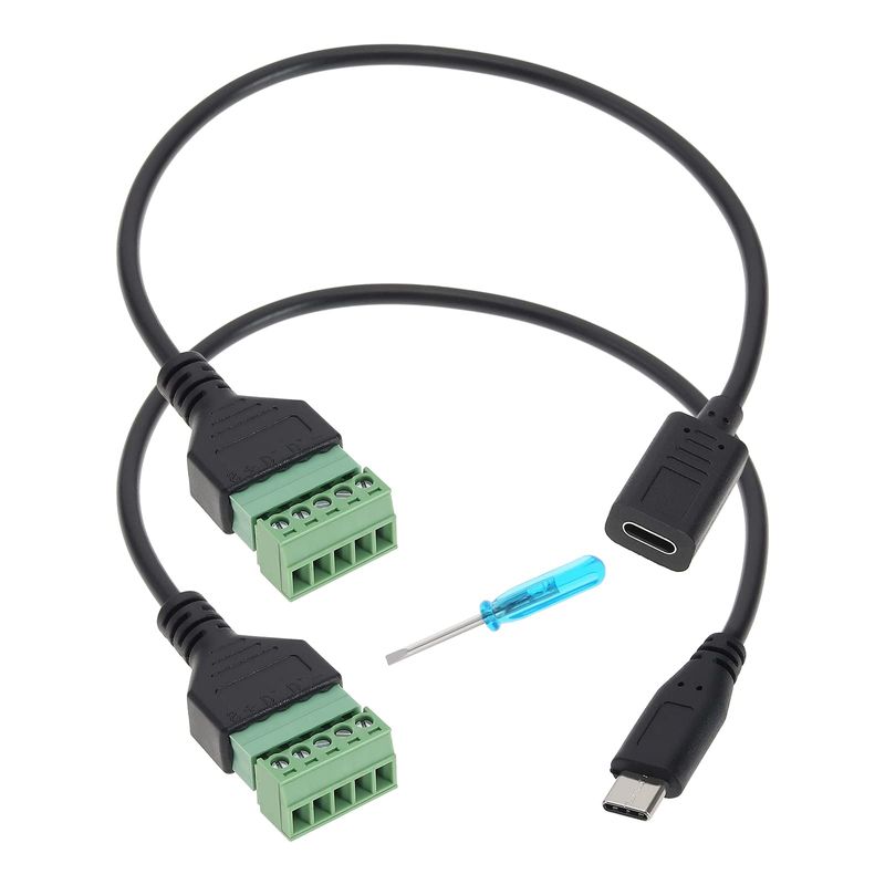 VGOL 2PCS USB C Terminal Block Connector Solderless Pluggable Type-C ...