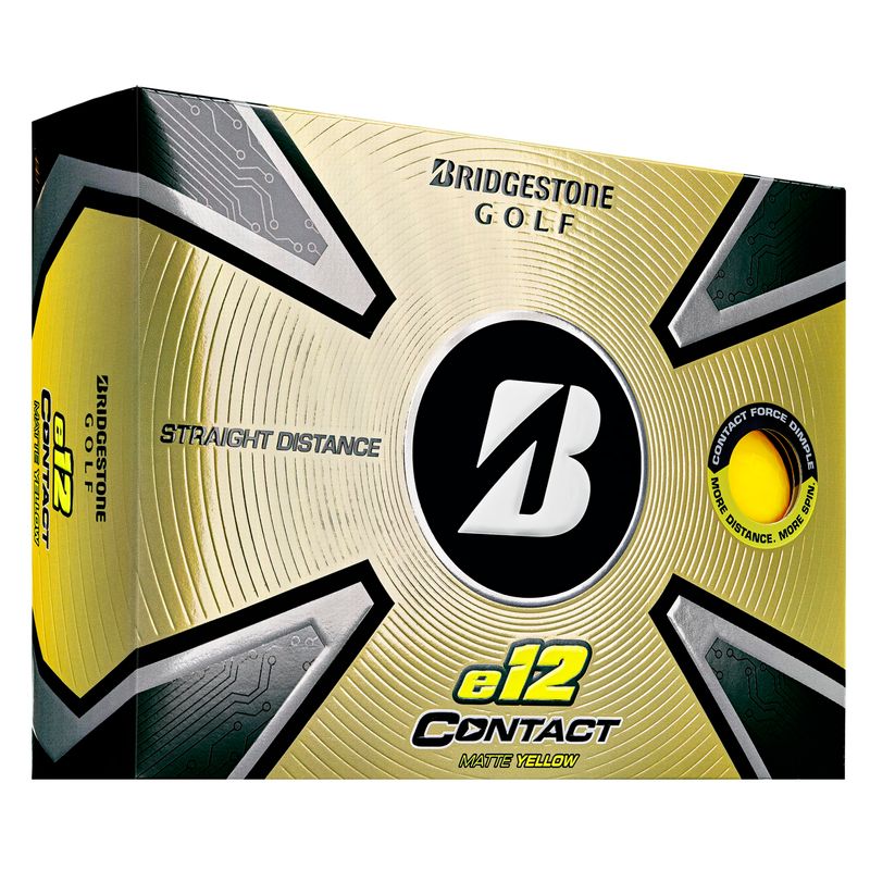 Bridgestone E12 CONTACT GOLF BALLS 2023 - MATTE YELLOW - 1 Dozen - EveryMarket