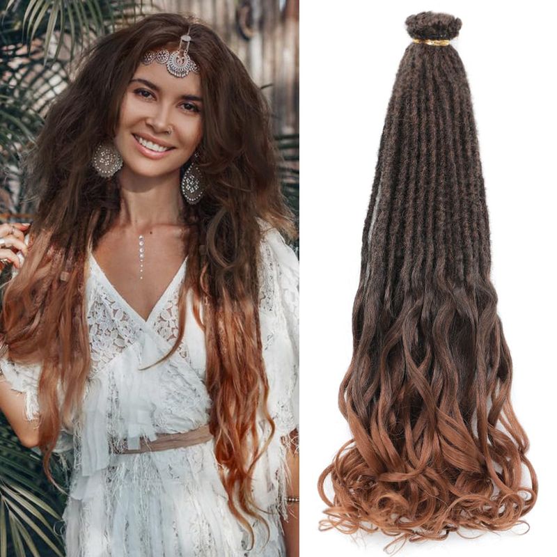 BUFENGSUN French Curly Dreadlocks Synthetic Single Ended Dreadlock ...