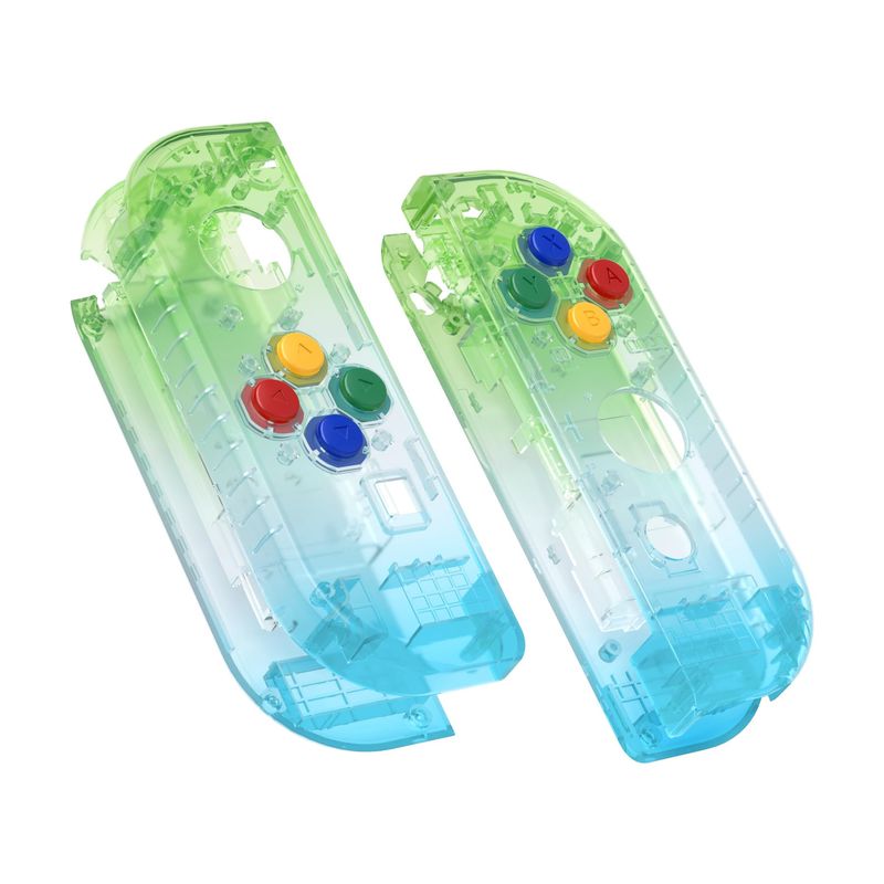 eXtremeRate Gradient Translucent Green Blue Joycon Handheld Controller ...