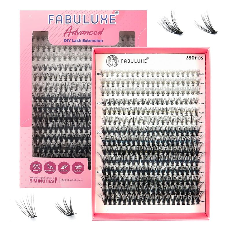 Fabuluxe 280 Pcs D Curl Cluster Lashes - Soft Lash Clusters ...