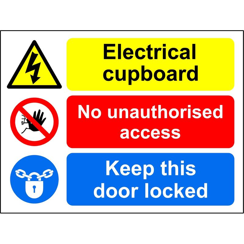Electrical cupboard, no unauthorised access Keep this door locked ...