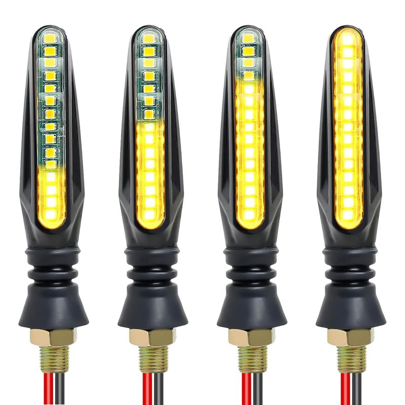 4 Pcs Motorcycle Motorbike Indicators, LED Flowing Turn Signal Lights ...