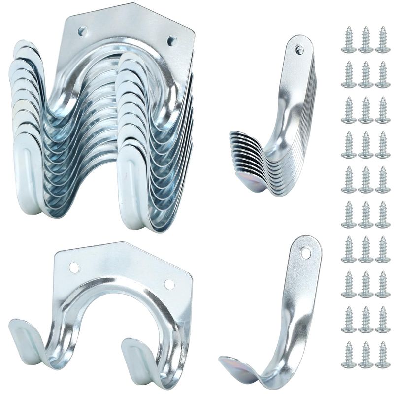 QWORK® 20 Pack Heavy Duty Tool Hooks Metal Storage Hooks - 10 Double ...
