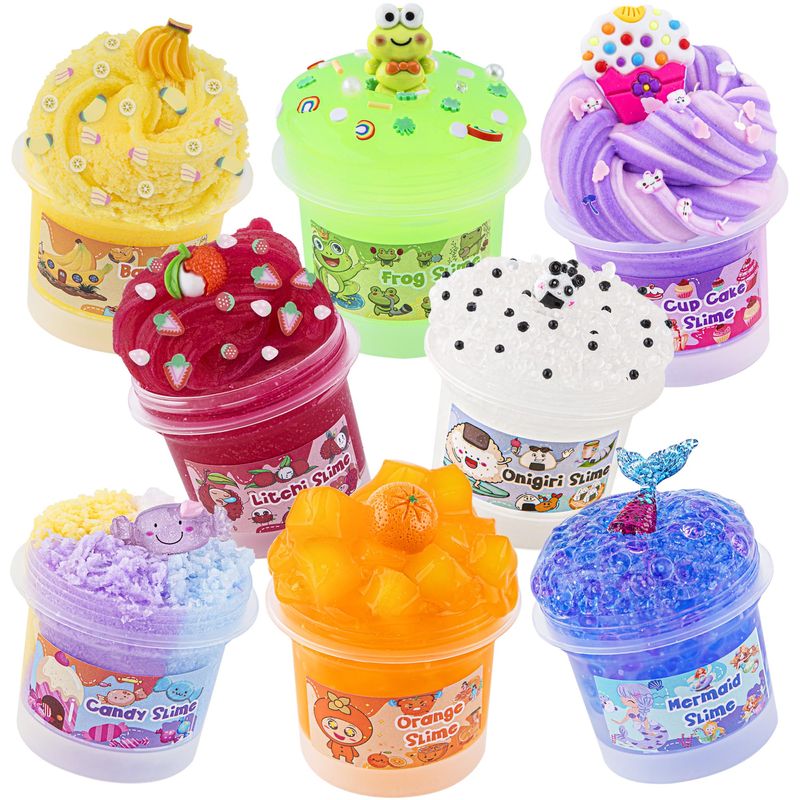 Slime Variety Pack Different Textures, 8 Pack Slime Kit for Kids, Includes Butter Slime, Rainbow ...