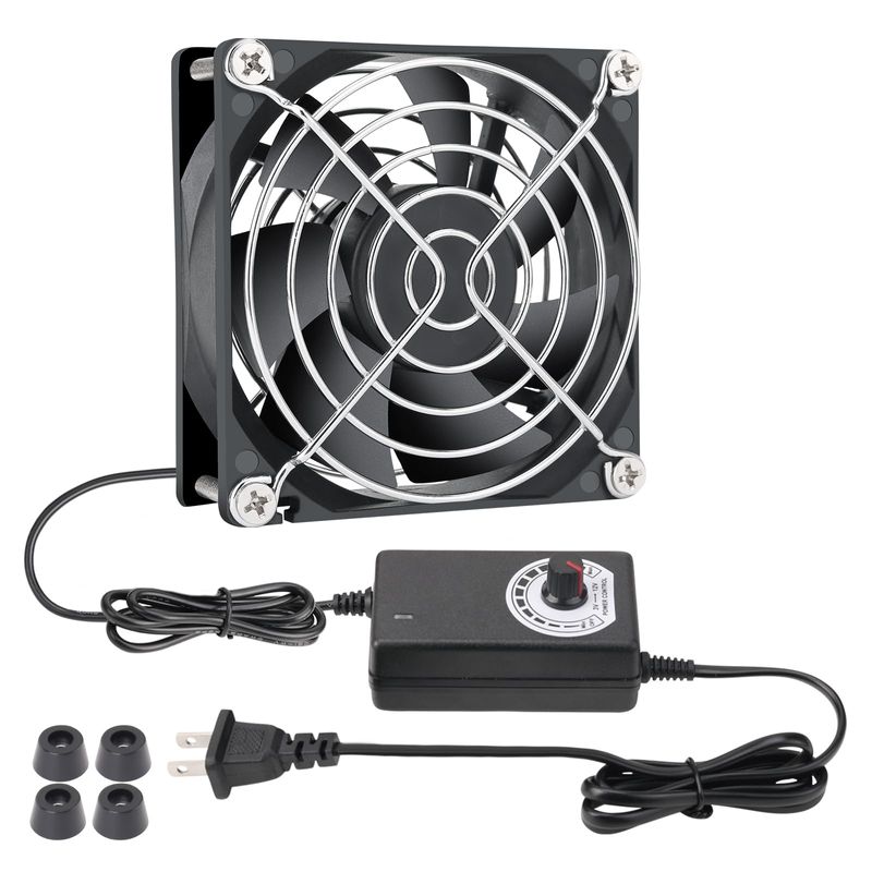 KEYFANCLUB 80mm Small Computer Fan with AC Plug, 110V 120V 220V 240V ...