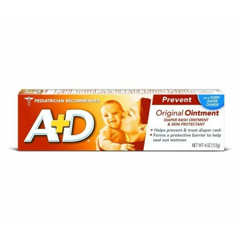 A&D Diaper Rash Ointment & Skin Protectant Original, 4 oz x 2 tubes ...