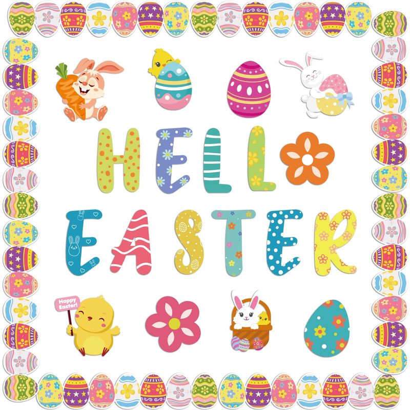 Easter Classroom Decoration Happy Easter Bulletin Board Set Easter Egg ...