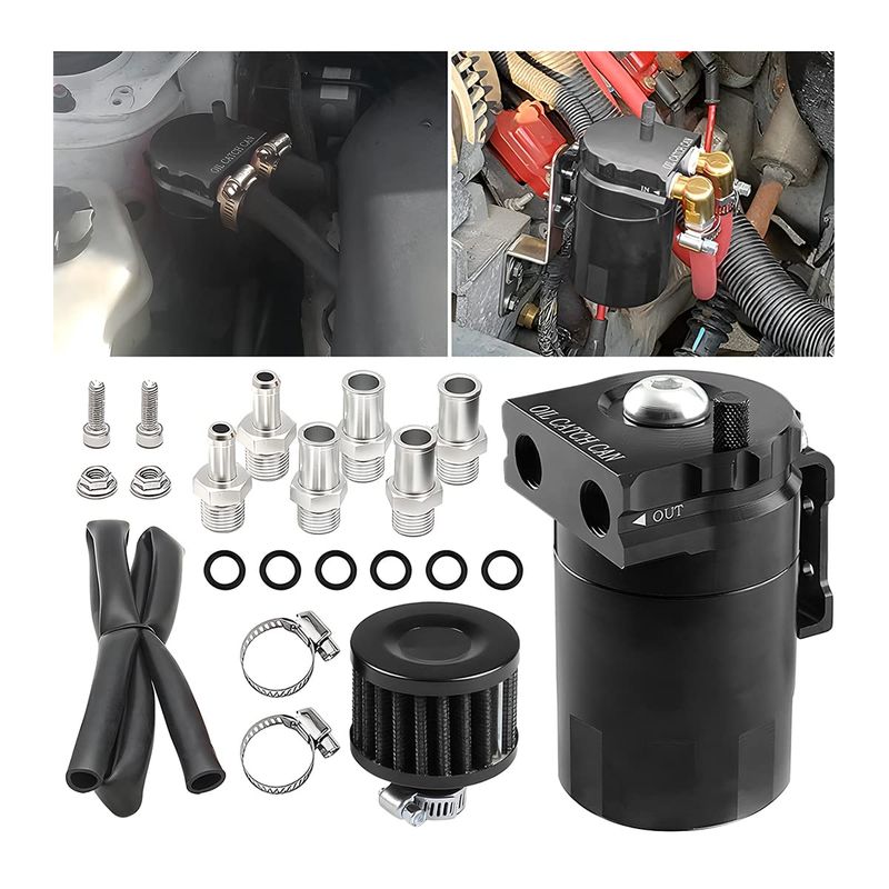 CGEAMDY Car Oil Catch Tank Can, Universal 300 ml Oil Catch Can Tank ...