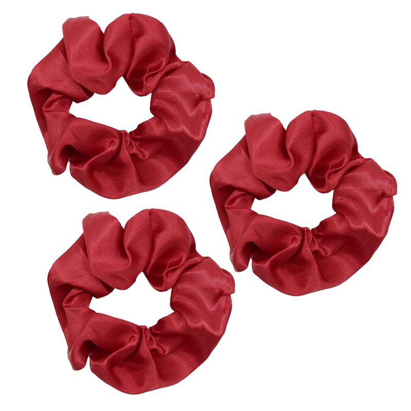 3 Pcs Red Scrunchie, Premium Satin Hair Scrunchies, Elastic Red Hair ...