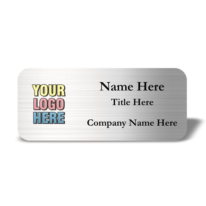 Custom Name Tag with Logo - Personalized Name Badge with Magnet Backing ...