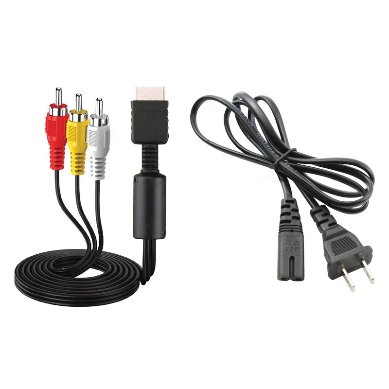 AC Power Supply + Audio Video RCA AV Cable Adapter Cord To External TV ...