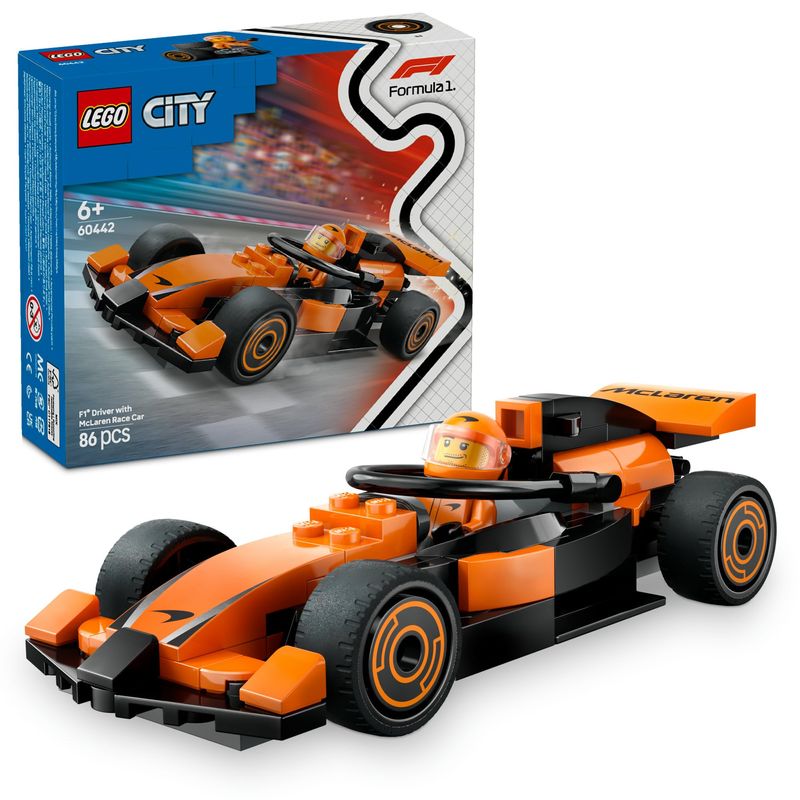 Lego City F1(R) McLaren 60442 Race Car and Driver Toy Toy Birthday ...