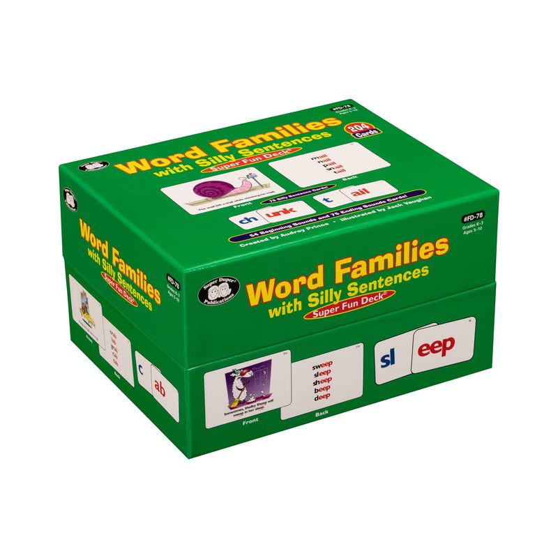 Super Duper Publications | Word Families with Silly Sentences Fun Deck Flash Cards | Educational ...