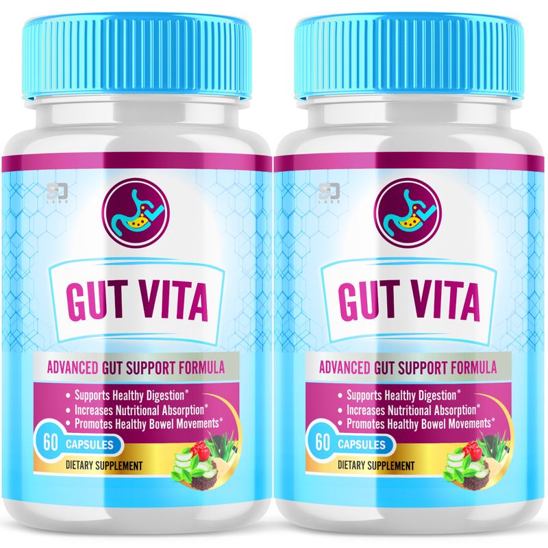 (2 Pack) Gut Vita, Gut Vita Digestion & Gut Health Probiotic (120 ...