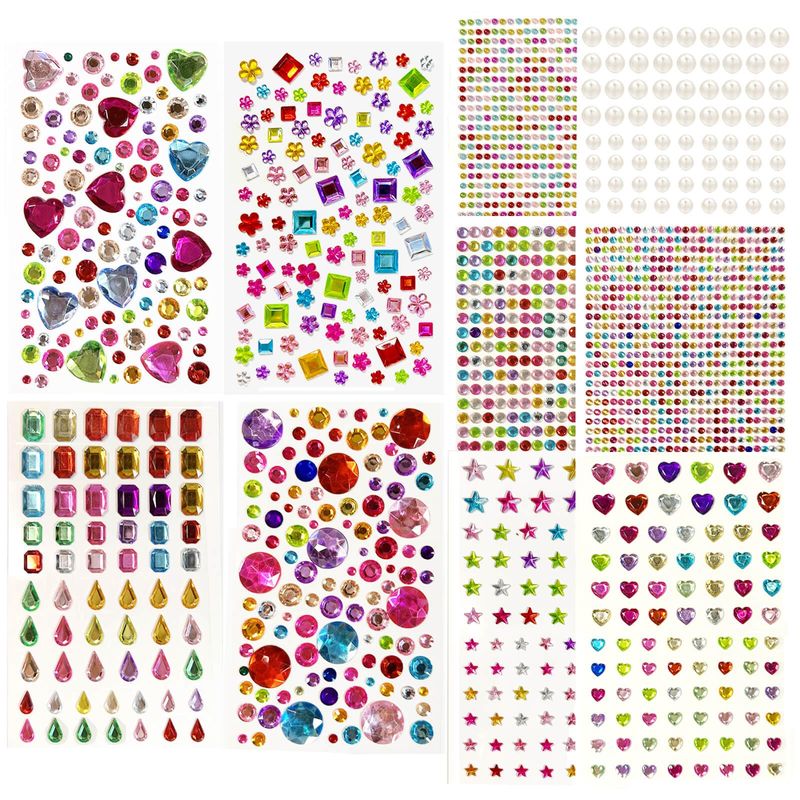 2785pcs Gem Stickers, Self Adhesive Gems for Crafts, Acrylic Bling ...