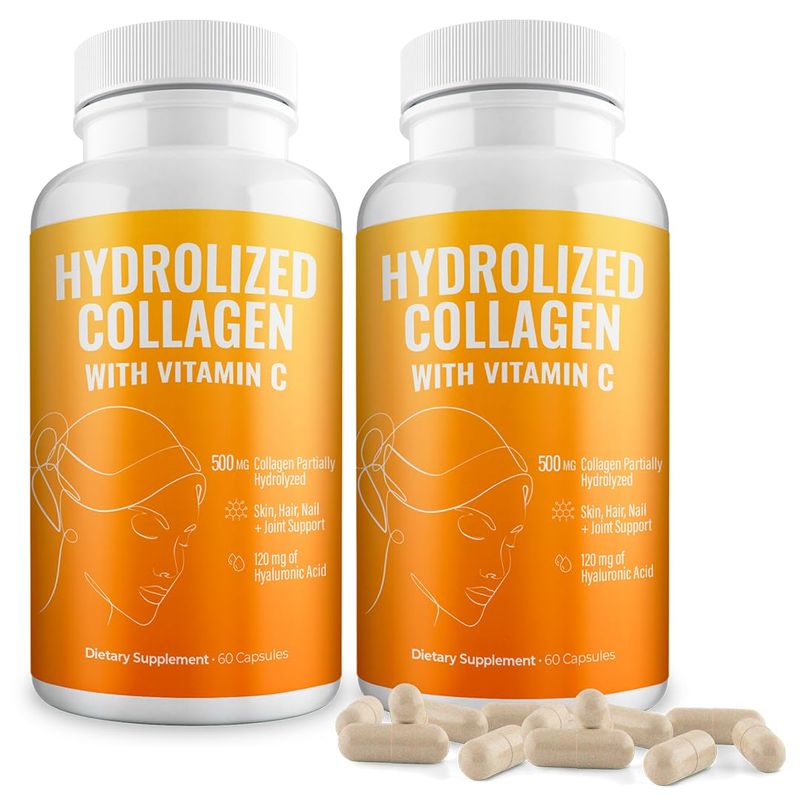 Aura Vitamin Hydrolyzed Collagen with Vitamin C Capsules 500mg Great ...