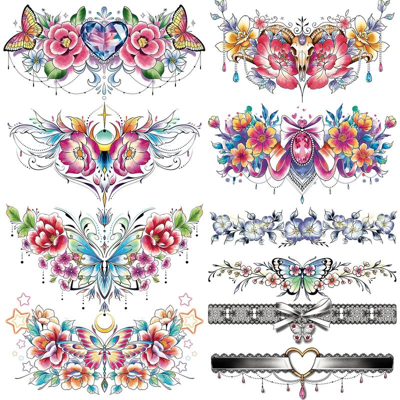 Cerlaza 20 Sheets Flower Temporary Tattoos for Women, Sexy Large ...