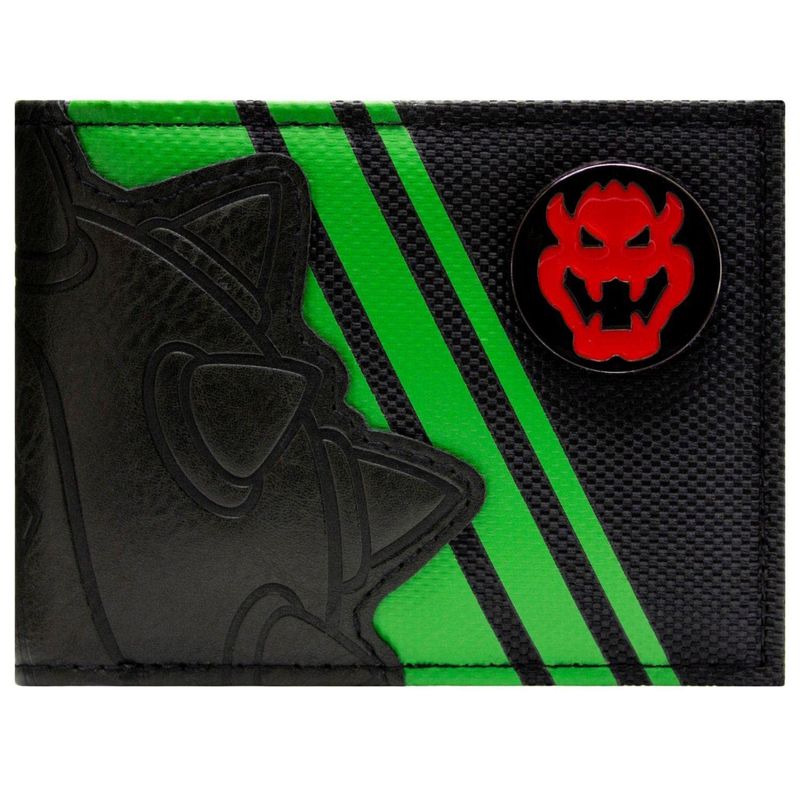 Mario Party Bowser King Koopa Shell Metal Badge Wallet Bi-fold Id ...