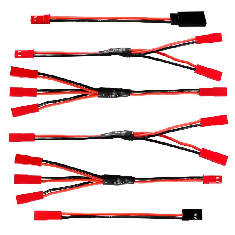 YIXISI 6 PCS JST Plug Splitter Kit, JST to JR Adapter, JST Y Parallel ...