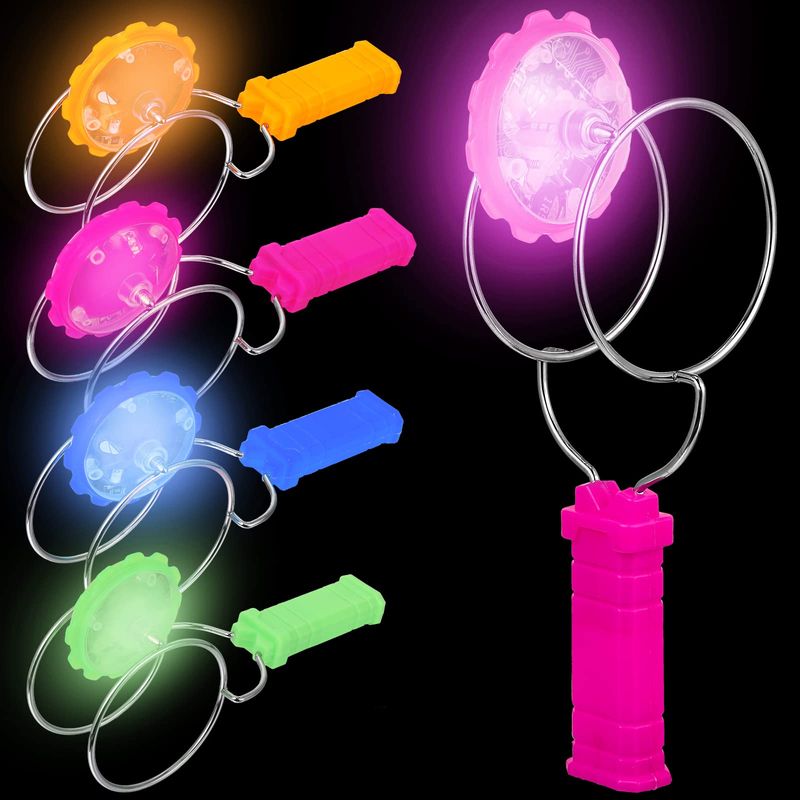 4 Pieces Retro Light Up Toys for Kids Magic Gyro Wheel Classic Rail ...