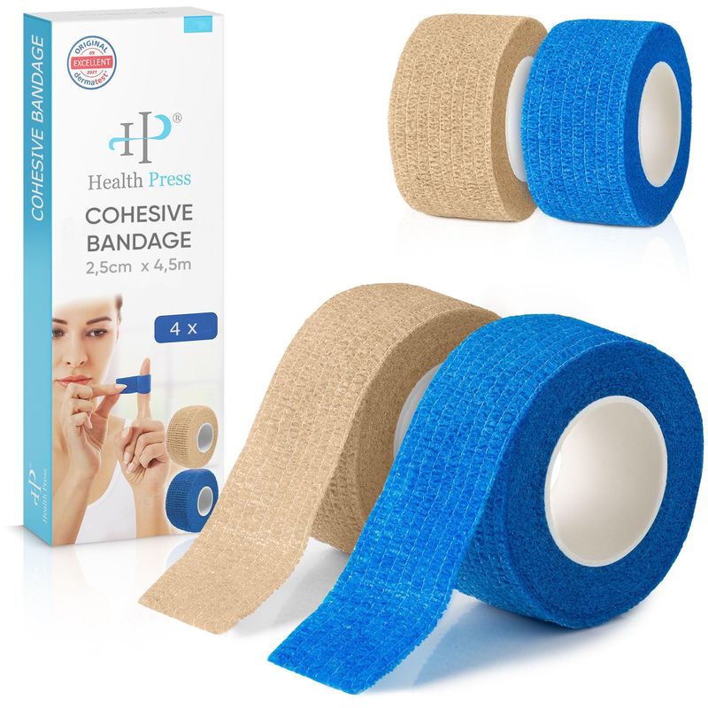 Self-Adhesive Finger plasters - 4X Plaster roll Blue + Skin Colour (2 ...