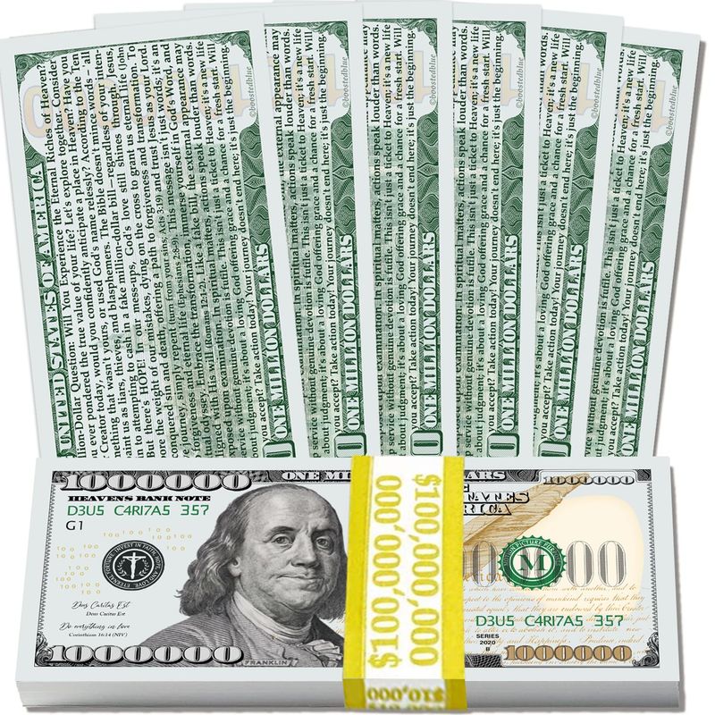 Franklin One Million Dollar Bill | Gospel Tracts | 1000000 Dollar Bill ...