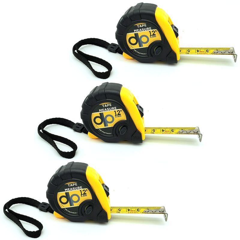 Daily Living Products Small Yellow Tape Measure 3-Pack - Measurement ...