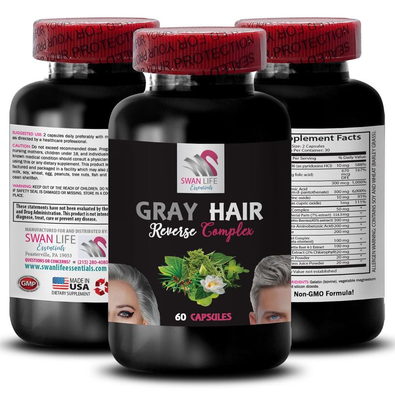 Biotin - GRAY HAIR REVERSE - color refresh, lively hair, hair ...