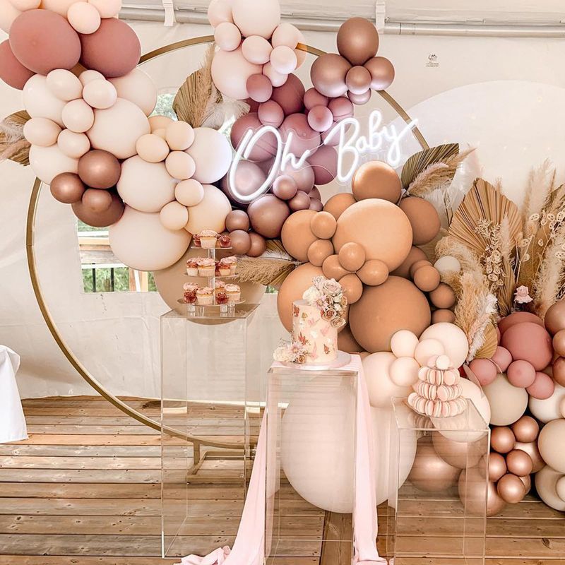Dusty Pink Balloon Arch Kit,114Pcs Nude Balloons Arch Garland with ...