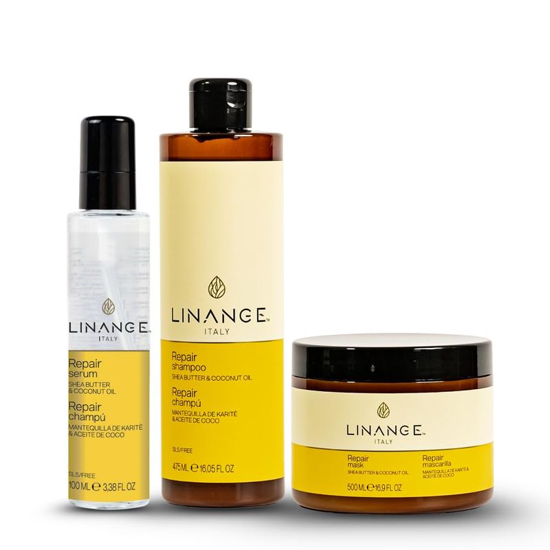 Linange Repair Kit with Shea Butter & Coconut Oil – Nourishing Shampoo ...