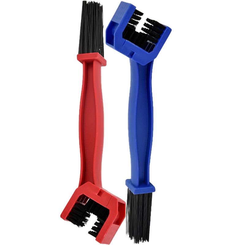 Set of 2 Color Chain Cleaner Brushes Red and Blue with 3-sided brush is ...