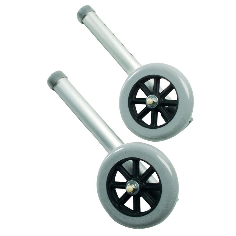 Lumex 5" Fixed Walker Wheels - Replacement Rollator Accessories, Rubber ...