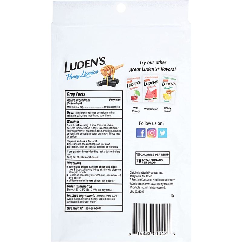 Luden's Throat Drops-Honey Licorice-30 ct, 2 pk - Online Marketplace ...