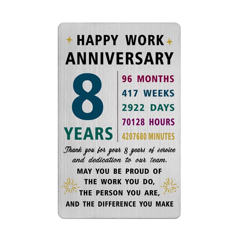 Richesele 8th Work Anniversary Cards - Happy 8 Year Work Anniversary ...