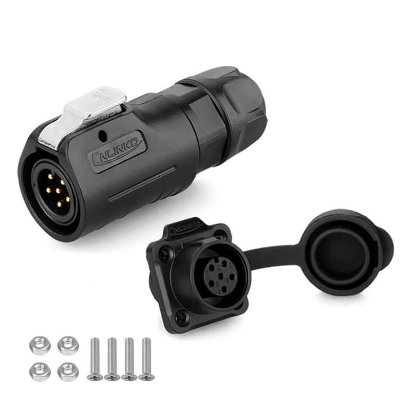 CNLINKO Gold-Plated 6 Pin Quick Electrical Plastic Circular IP68 ...