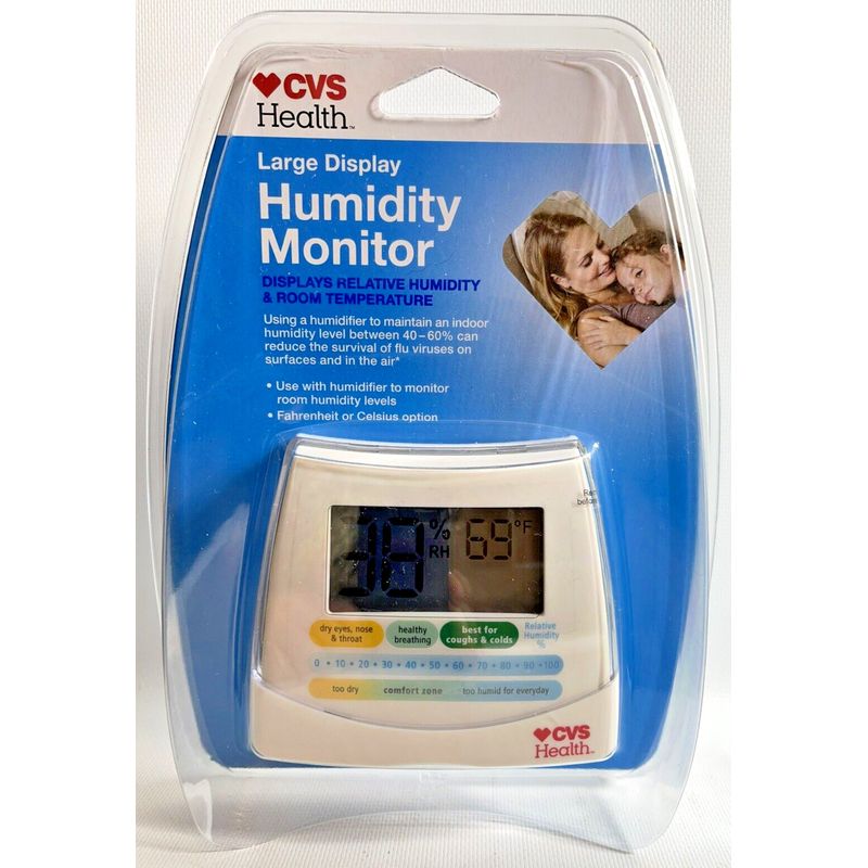 CVS Health Large Display Humidity Monitor and Room Temperature ...