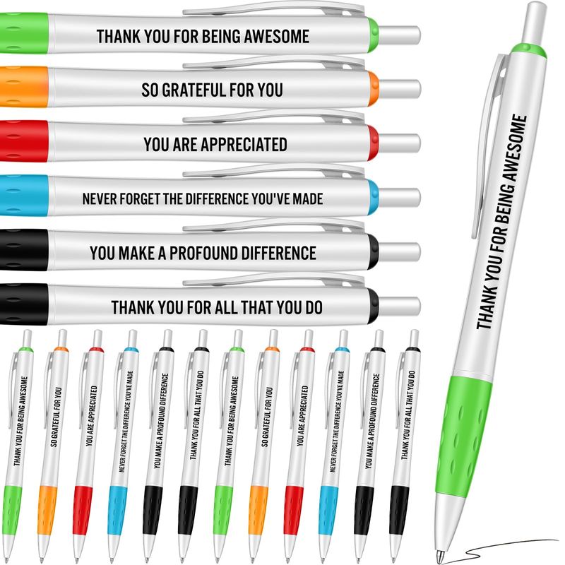 Faccito 48 Pcs Thank You Ballpoint Inspirational Quotes Pen Black Ink ...
