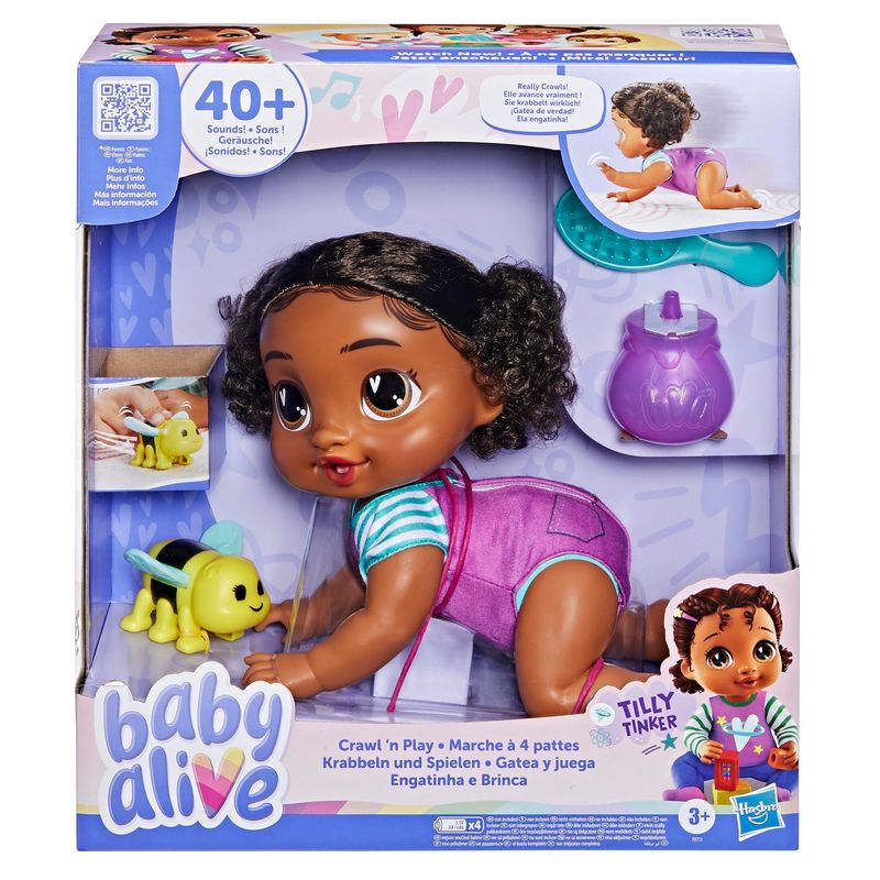 Baby Alive Crawl 'n Play Tilly Tinker Electronic Crawling Baby Doll Set ...