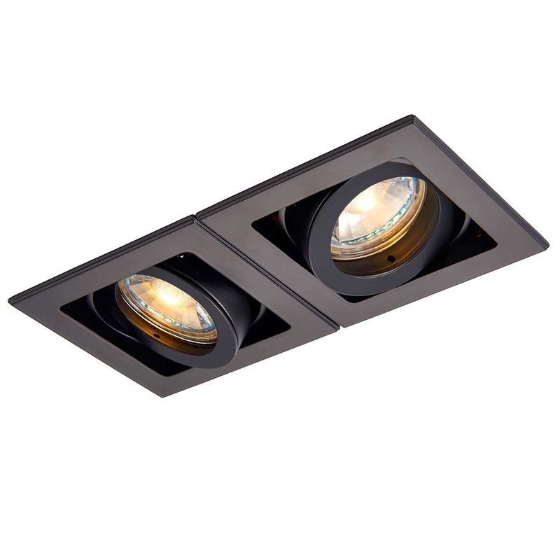 Xeno Matt Black Indoor Ceiling Lights - Mains Powered Twin Boxed ...