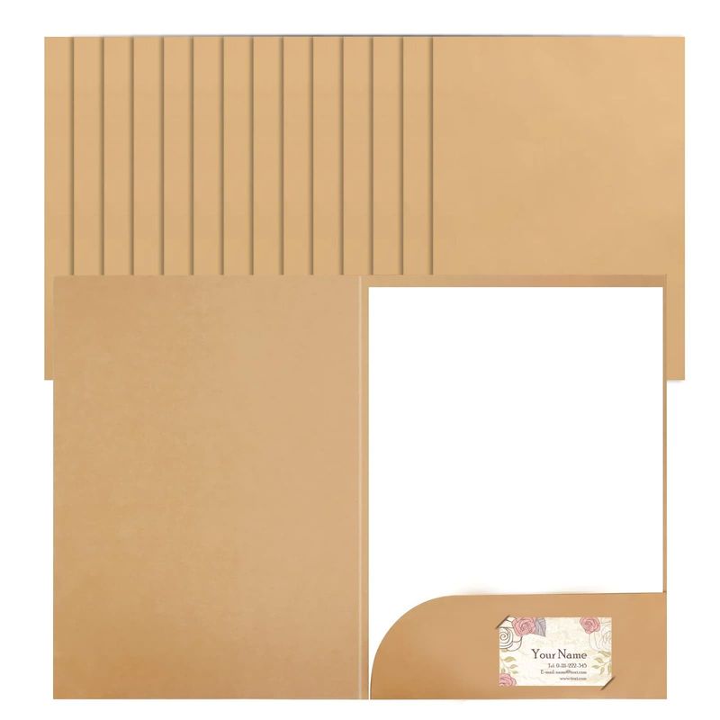 15 Pcs A4 File Folder Kraft Paper, A4 Letter Size Folder Kraft ...