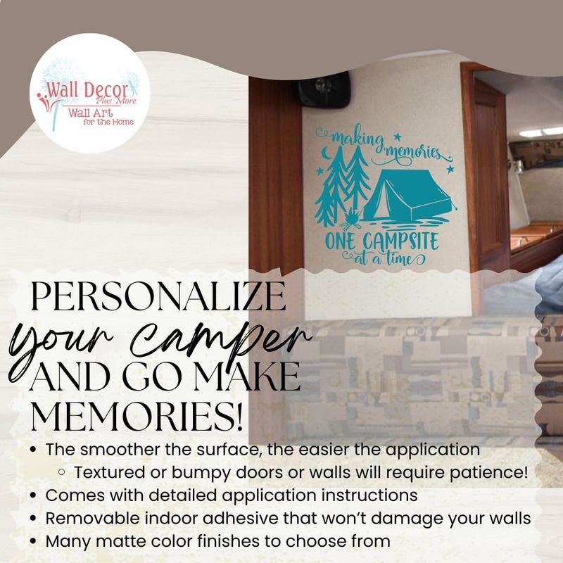 Making Memories Campsite Camper RV Decals -Vinyl Camper Decals - Indoor ...