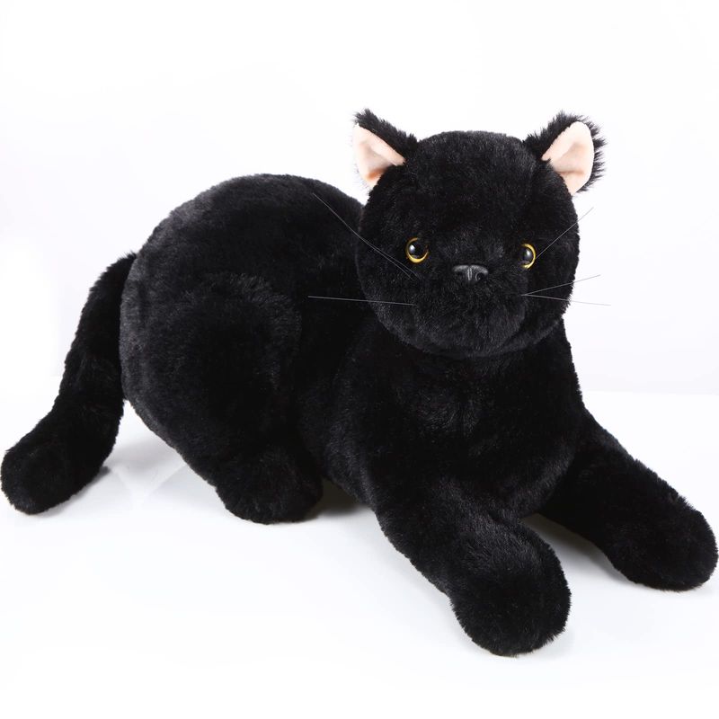 Sosation 16 Inch Black Cat Stuffed Animal Plush, Realistic Black Cat ...