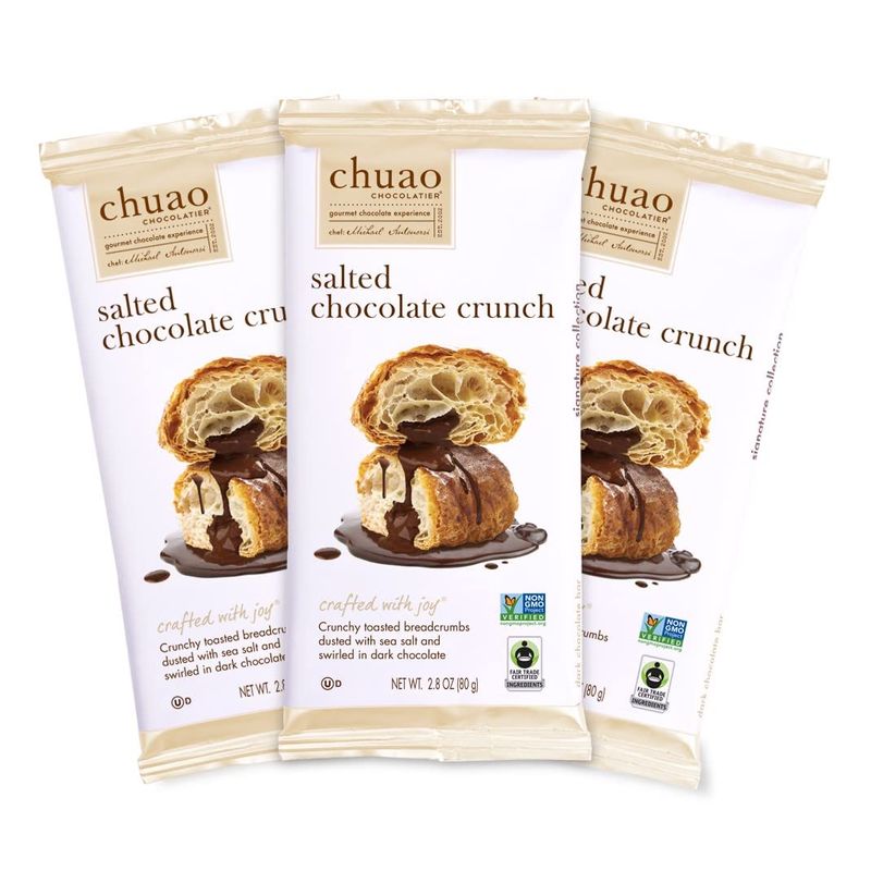Chuao Chocolatier Salted Chocolate Crunch Dark Chocolate Bars | Gourmet ...